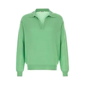 Auralee Super Fine Cashmere Silk Knit Skipper Polo