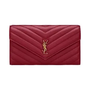 Saint Laurent Ysl Large Flap Wallet 'carmine Red' Red