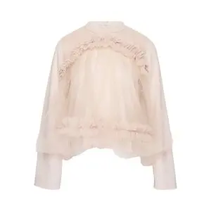 COMME DES GARÇONS NOIR Sheer Ruffle Trim T-shirt