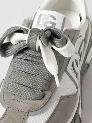 Dolce & Gabbana Dg Country Road Suede And Mesh Sneakers - White