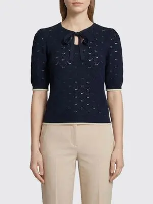 TWINSET Knit Pullover With Tie Neck Detail