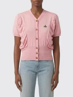 VIVIENNE WESTWOOD Wool And Silk Cardigan With Ruffles - Pink