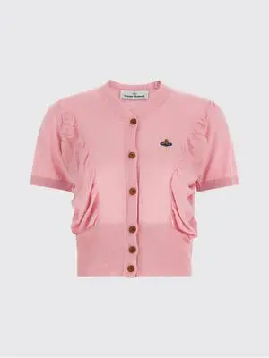 VIVIENNE WESTWOOD Wool And Silk Cardigan With Ruffles - Pink