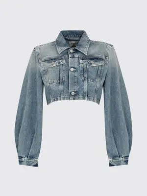 CYCLE Cropped Denim Jacket With Voluminous Sleeves