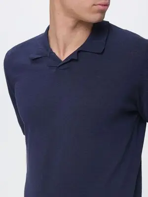 Eleventy Basic Cotton And Linen Polo Shirt - Blue