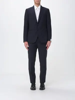 Caruso Single-breasted Wool Blend Suit By - Blue