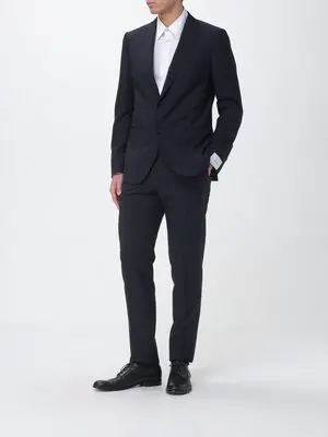 Caruso Single-breasted Wool Blend Suit By - Blue