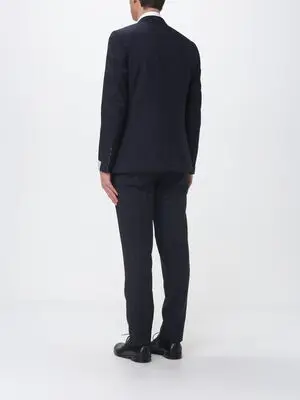 Caruso Single-breasted Wool Blend Suit By - Blue