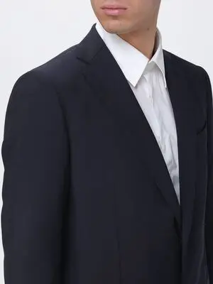 Caruso Single-breasted Wool Blend Suit By - Blue
