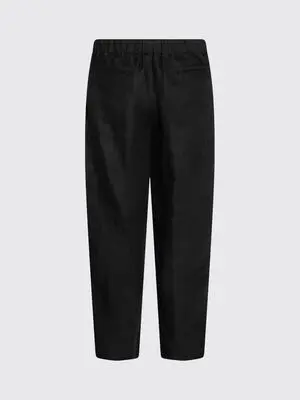 LARDINI Linen Wide-leg Trousers - Black