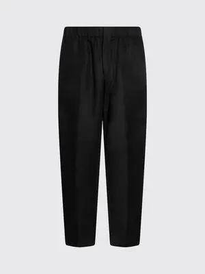 LARDINI Linen Wide-leg Trousers - Black