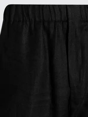 LARDINI Linen Wide-leg Trousers - Black