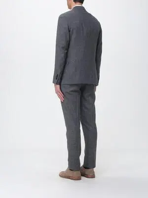 LARDINI Single-breasted Wool And Silk Suit - Charcoal