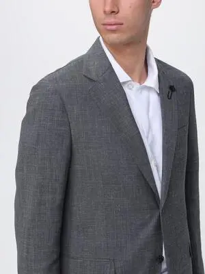 LARDINI Single-breasted Wool And Silk Suit - Charcoal
