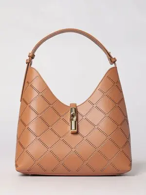 Furla Goccia Perforated Leather Shoulder Bag - Brown