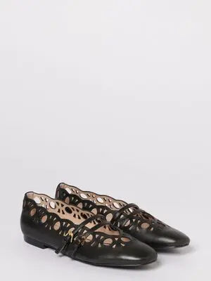 COCCINELLE Laser Cut Ballet Flats - Black
