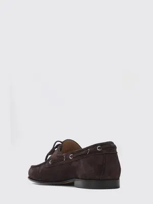 Valentino Garavani Suede Boat Loafers With Vlogo Signature - Brown