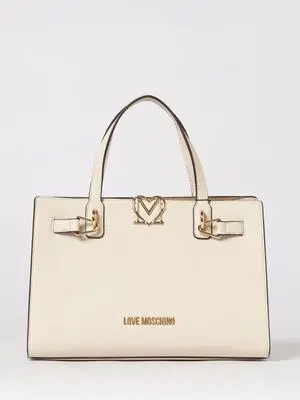 Moschino Grained Faux Leather Top Handle Bag
