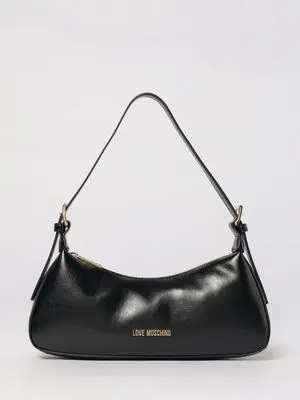 Moschino Faux Leather Shoulder Bag - Black
