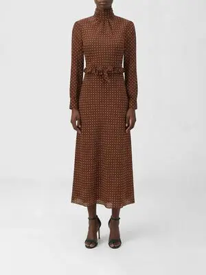 Alessandra Rich Polka Dot Silk Midi Dress