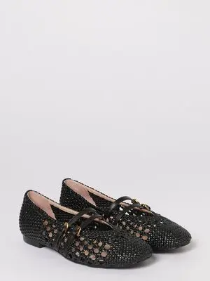 COCCINELLE Risako Woven And Perforated Leather Ballerinas