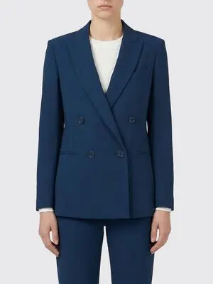 Patrizia Pepe Double-breasted Viscose Blend Blazer - Blue