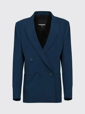Patrizia Pepe Double-breasted Viscose Blend Blazer - Blue