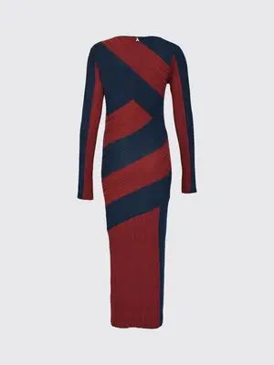 Patrizia Pepe Ribbed Midi Dress With Abstract Pattern