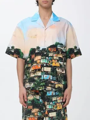 LANEUS Printed Stretch Cotton Shirt - Multicolor