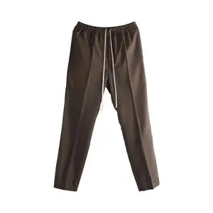 Rick Owens Slim Fit Drawstring Long Pants - Brown