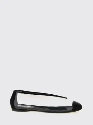 Moschino Pvc And Satin Ballet Flats - Black