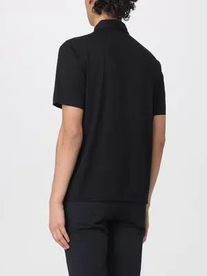 ZANONE Cotton And Silk Polo Shirt - Black