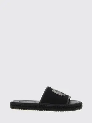 Dolce & Gabbana Cotton Canvas Sliders With Embroidered Patch - Black