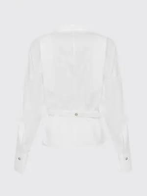 SEMICOUTURE Stretch Cotton Mandarin Collar Shirt