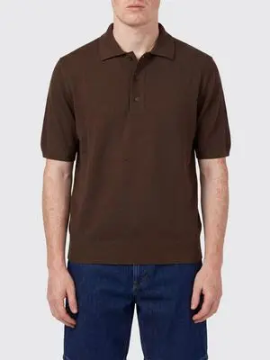 ZANONE Cotton Knit Polo Shirt - Brown