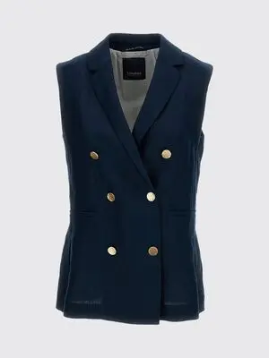 Max Mara Double-breasted Linen Vest - Blue