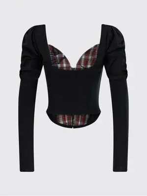 VIVIENNE WESTWOOD Black Sweater With Tartan Detail - Red