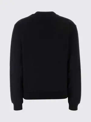 DIESEL® Two-tone Cotton Crewneck Sweatshirt With Embroidered Oval D Logo And Dropped Shoulders - Black