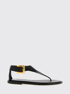 Balmain Leather Anthem Sandals - Black