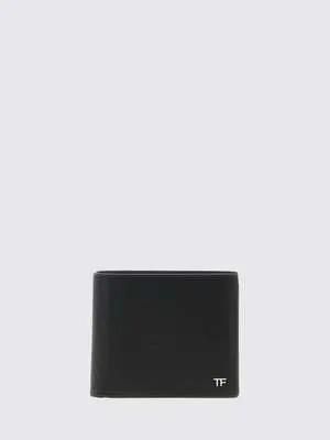 TOM FORD Grained Calfskin Leather Bifold Wallet With Monogram - Black