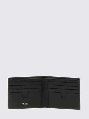TOM FORD Grained Calfskin Leather Bifold Wallet With Monogram