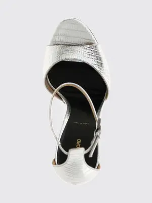 TOM FORD Tejus Laminated Lizard Print Leather Stiletto Sandals