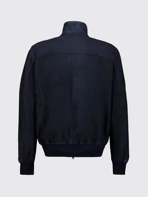 Boglioli Suede Bomber Jacket - Navy