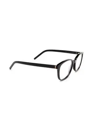 Saint Laurent Logo-plaque Square Eyeglasses - Black