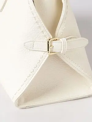 ERMANNO FIRENZE Grained Leather Satchel - White