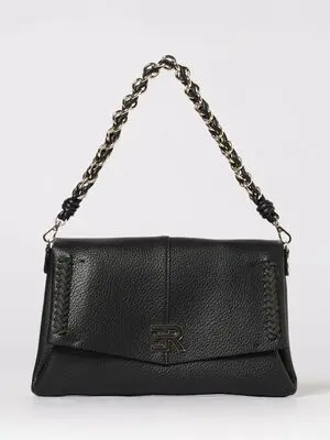 ERMANNO FIRENZE Grained Synthetic Leather Shoulder Bag - Black