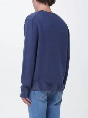 Polo Ralph Lauren Cotton Crew Neck Pullover With Teddy Bear Print - Blue