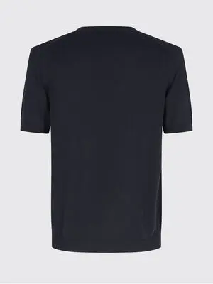 ZANONE Cotton Crew Neck Pullover With Short Sleeves - Blue