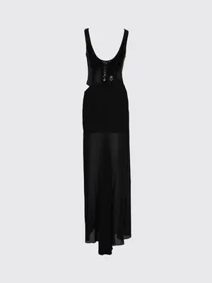 Patrizia Pepe Sequined Square Neck Maxi Dress With Draped Skirt