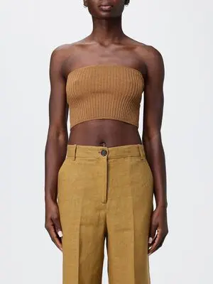 Pinko Cropped Knit Cardigan With Classic Collar